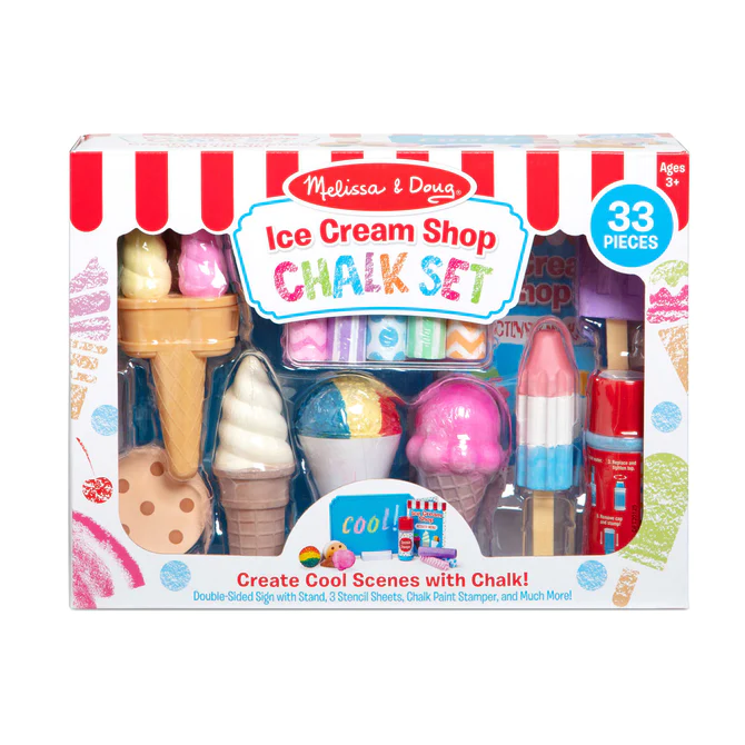 Ice Cream Shop Chalk Play Set - Embroidery Express - The Gift Box on Grand
